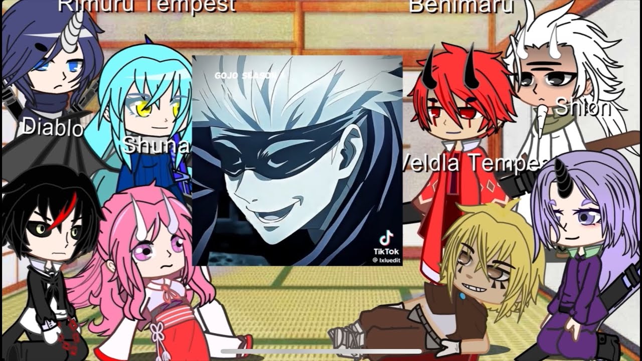 time i got reincarnated as a slime react to Rimuru tempest as Gojo ...