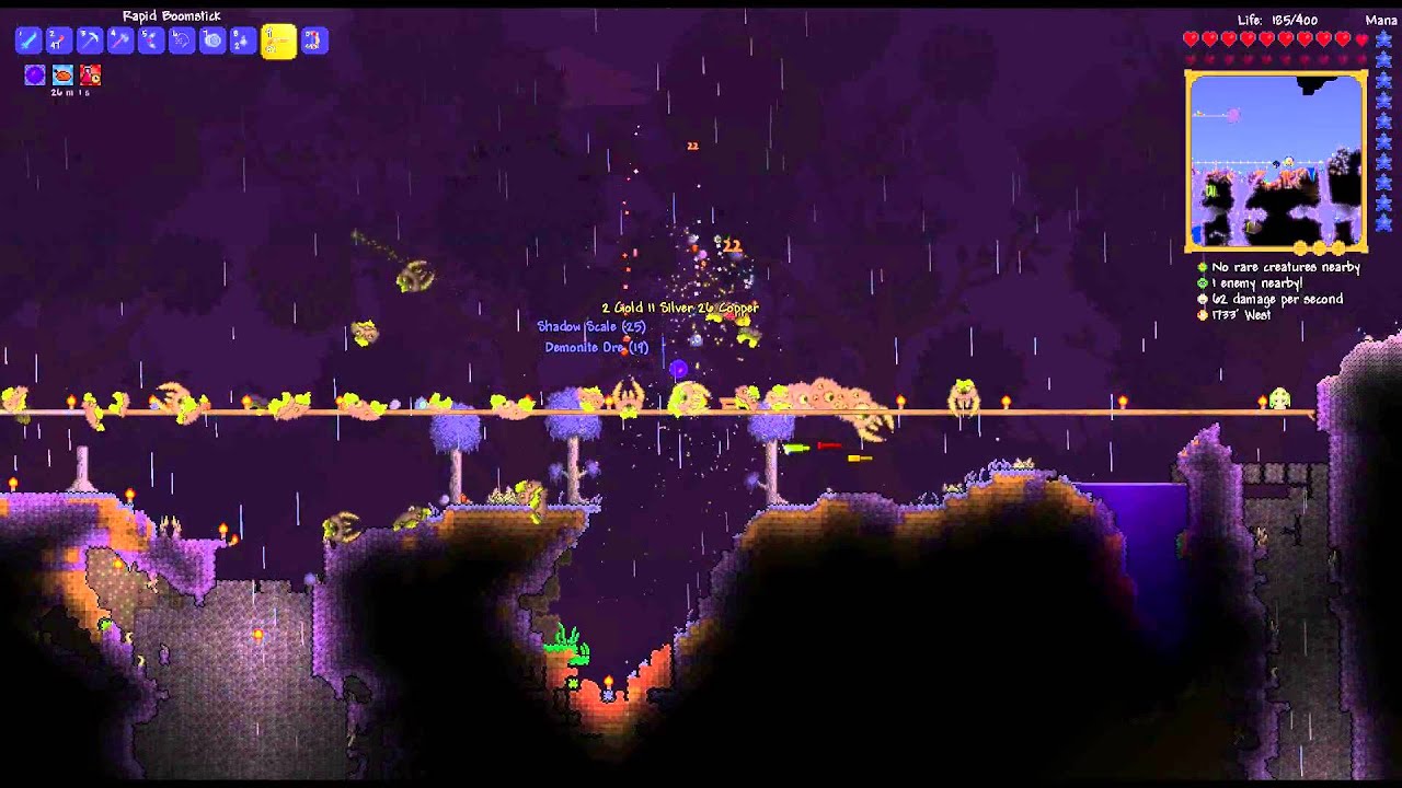 Terraria 1.3 - EXPERT Eater of Worlds & Worm Scarf - YouTube