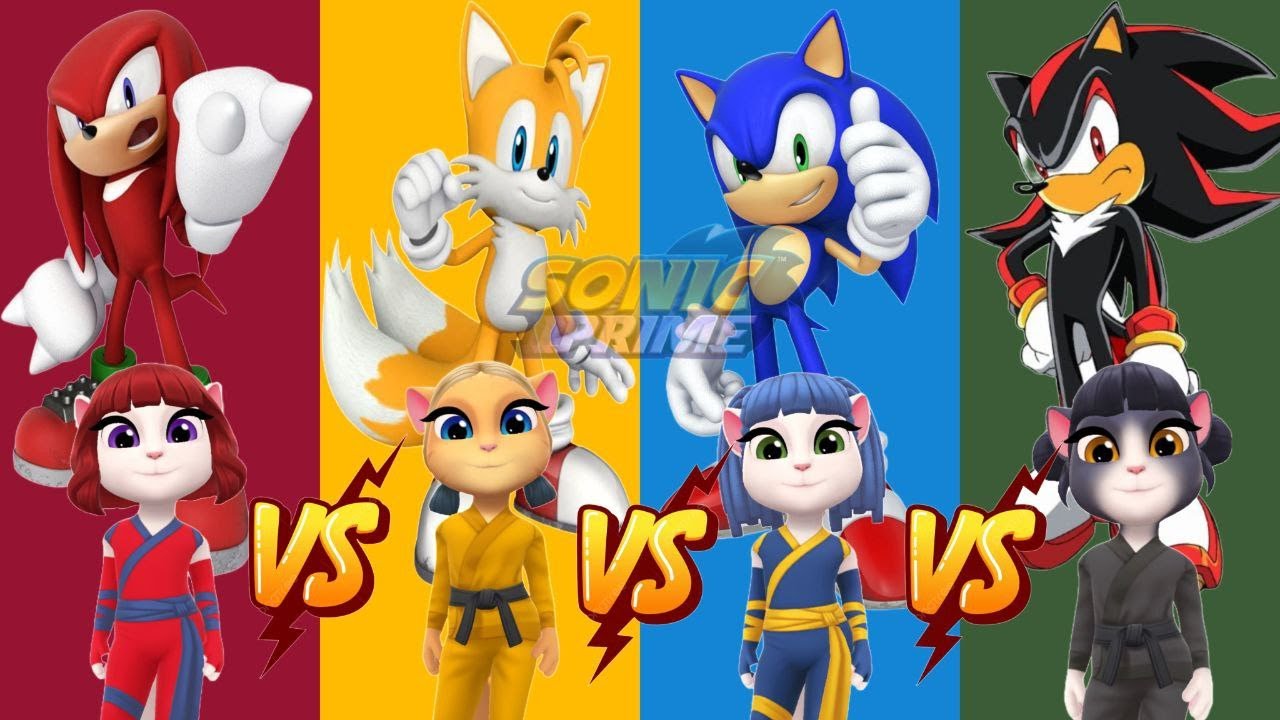 SONIC vs TAILS vs SHADOW vs KNUCKLES Makeover My Talking Angela 2 - YouTube