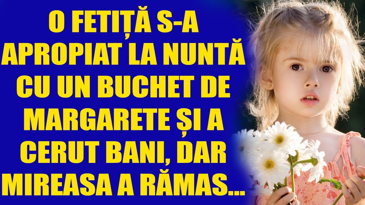 O fetiță s-a apropiat la nuntă cu un buchet de margarete și a cerut ...