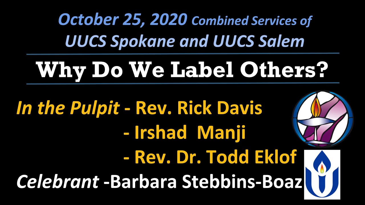 UUCS Sunday Service October 25, 2020 with Rev. Rick Davis, Irshad Manji ...