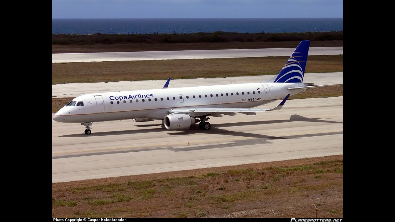 Copa Airlines Embrear e90 jet landing at curacao runway 11 - YouTube