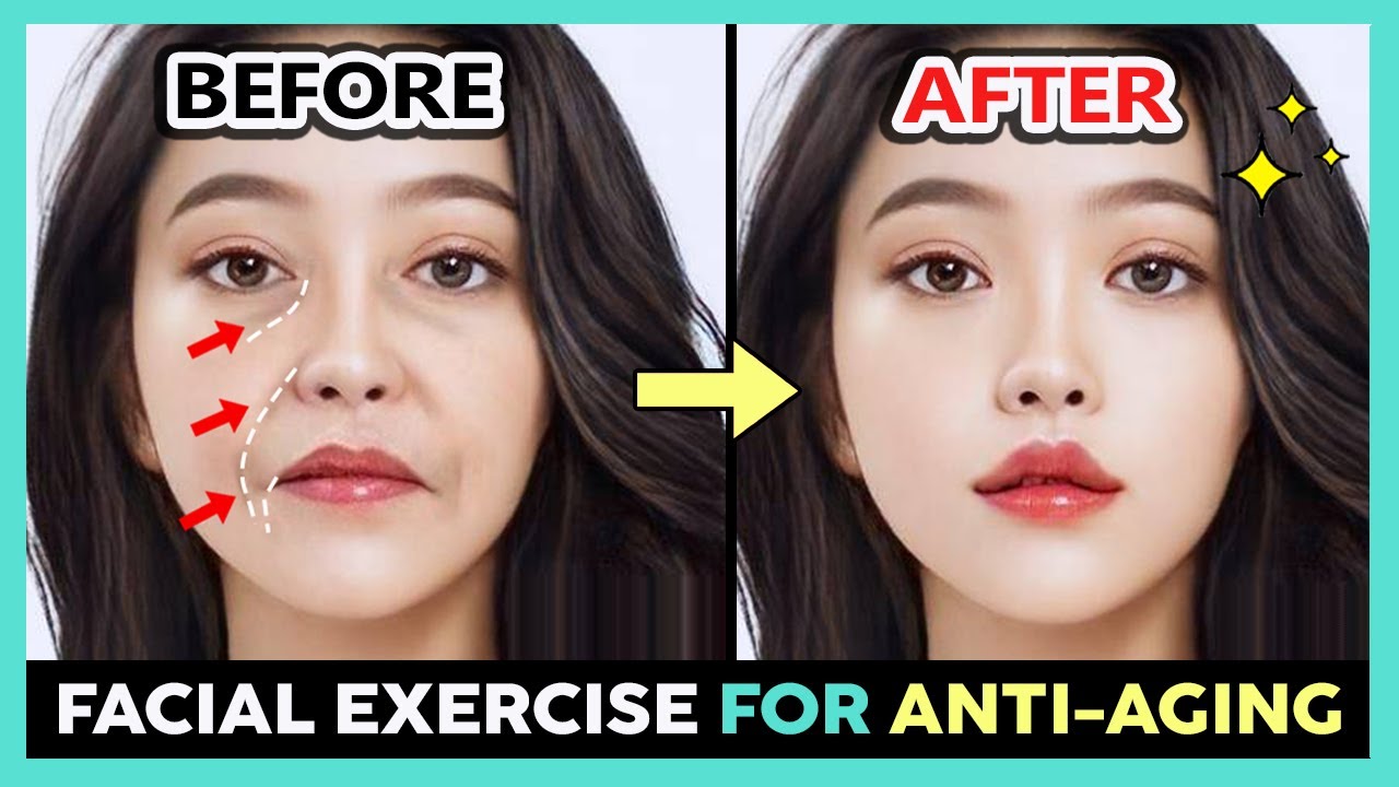 FACE EXERCISE FOR ANTI-AGING | Fix Tear troughs, Smile lines ...