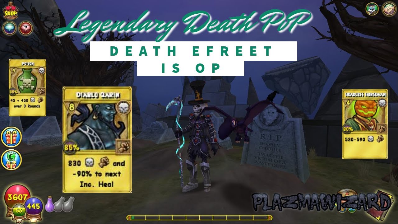 Wizard101 Legendary (65) DEATH PvP: DEATH Efreet is OP - YouTube