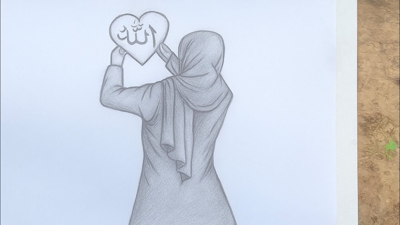 How to Draw a Muslim Woman with | muslim girl praying drawing - YouTube