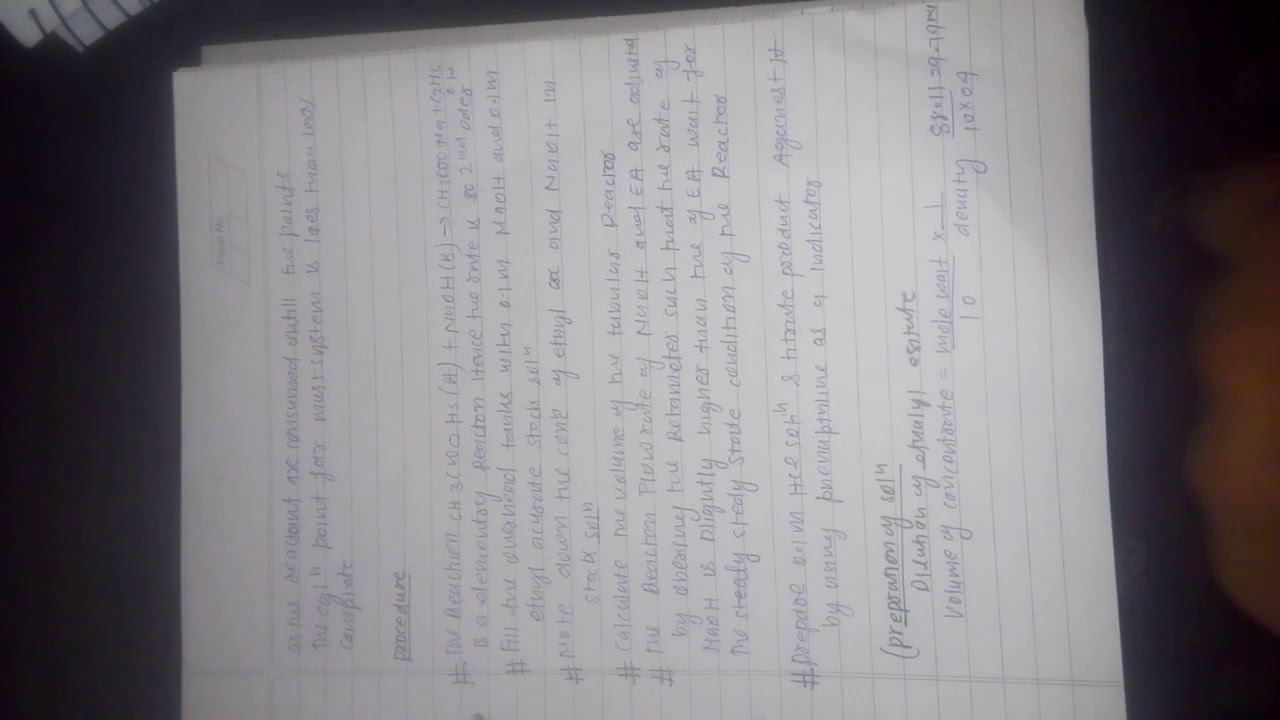 CSTR lab experiment handwritten notes - YouTube