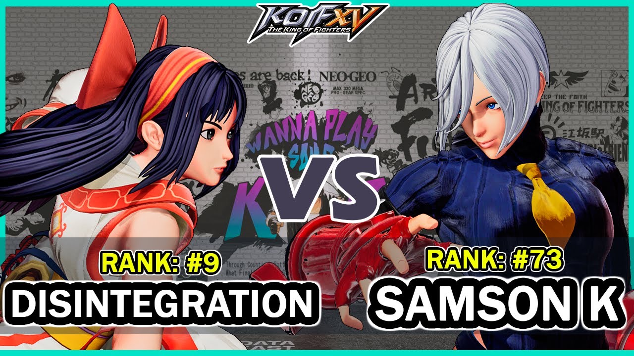 KOF XV 🔥 Disintegration (Nakoruru/Kukri/Shun'ei) vs Samson K (Ángel/K'/Kyo) 🔥 Steam - YouTube