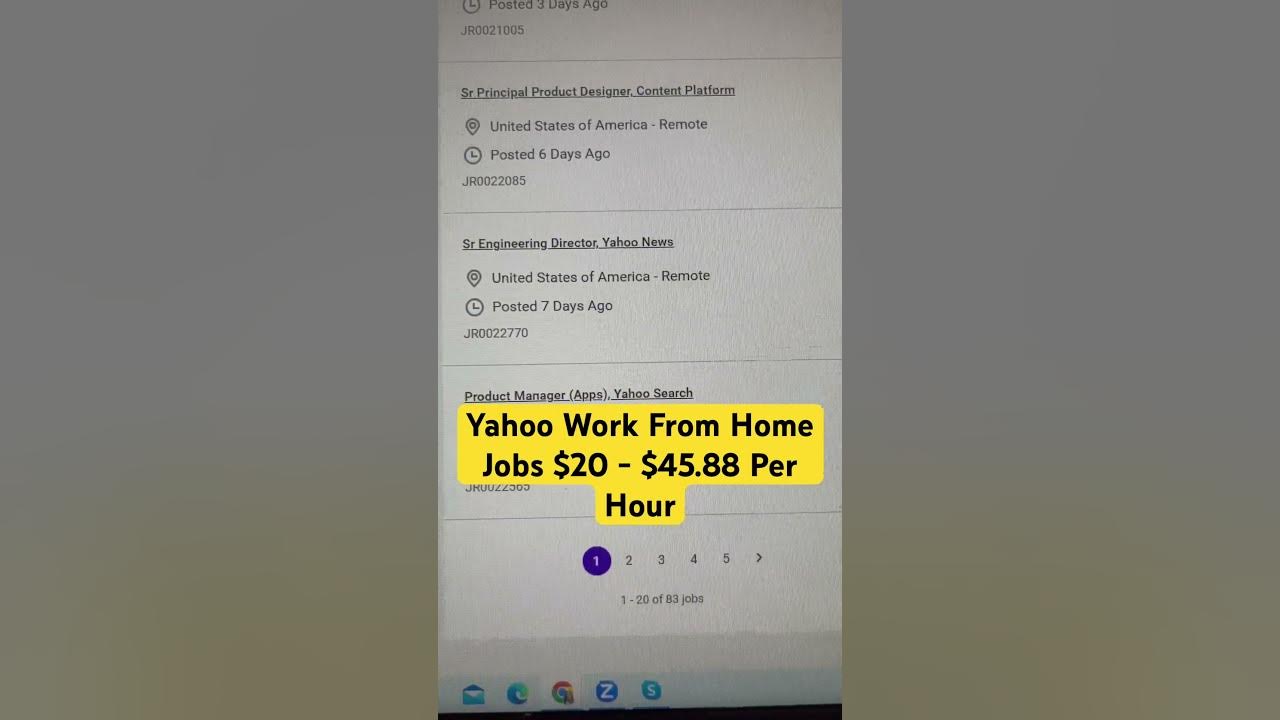 Yahoo Work From Home #shorts #workfromhome #workathome #onlinejobs #remotejobs - YouTube