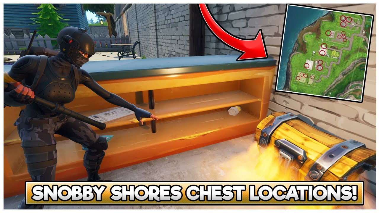 SNOBBY SHORES ALL CHEST LOCATIONS! (Fortnite Battle Royale) - YouTube