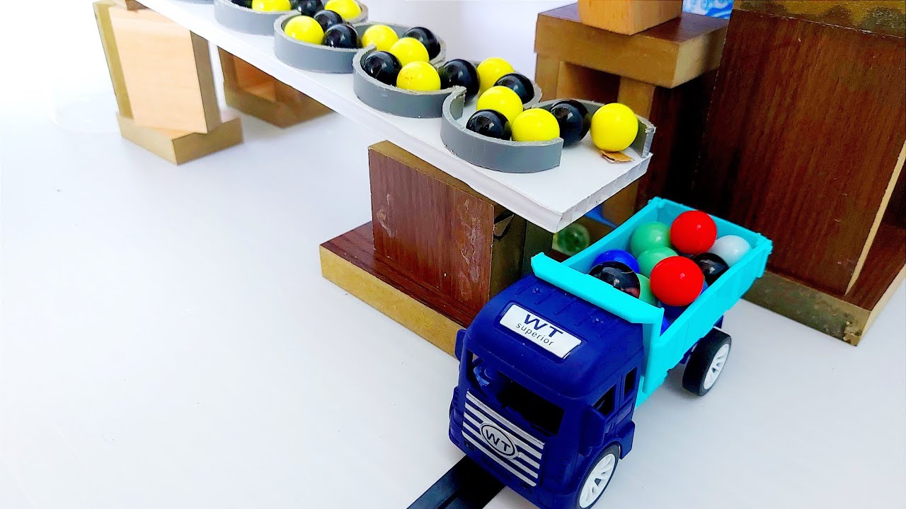 Marble run race, Create marble slope runs, marble trucks - YouTube