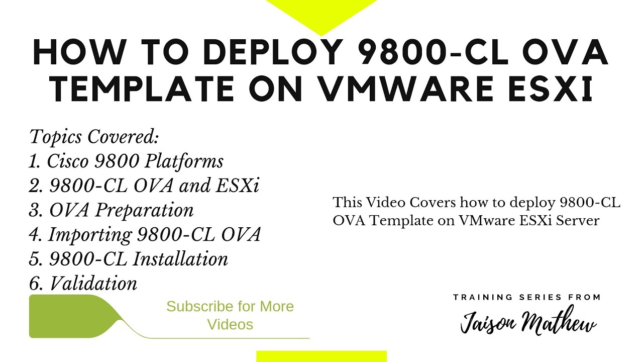 How to Deploy Cisco 9800-CL OVA Template on VMware ESXi Server - YouTube