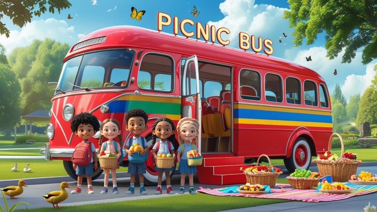 Kids Picnic Bus | The Great Kids Picnic Day Cartoon Adventure! - YouTube