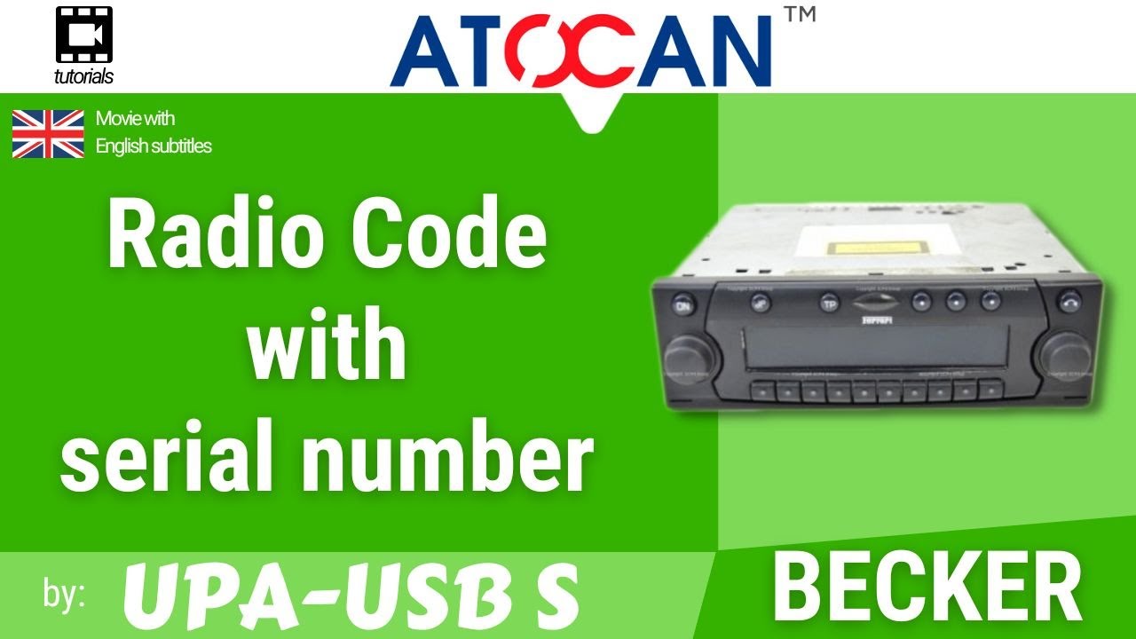 Radio code with serial number for Becker v2 - YouTube