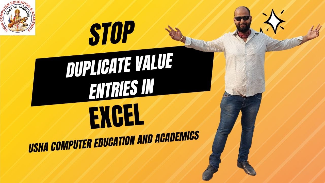 Excel Tutorial - Prevent Duplicate Value Entries | Usha Computer Education and Academics - YouTube