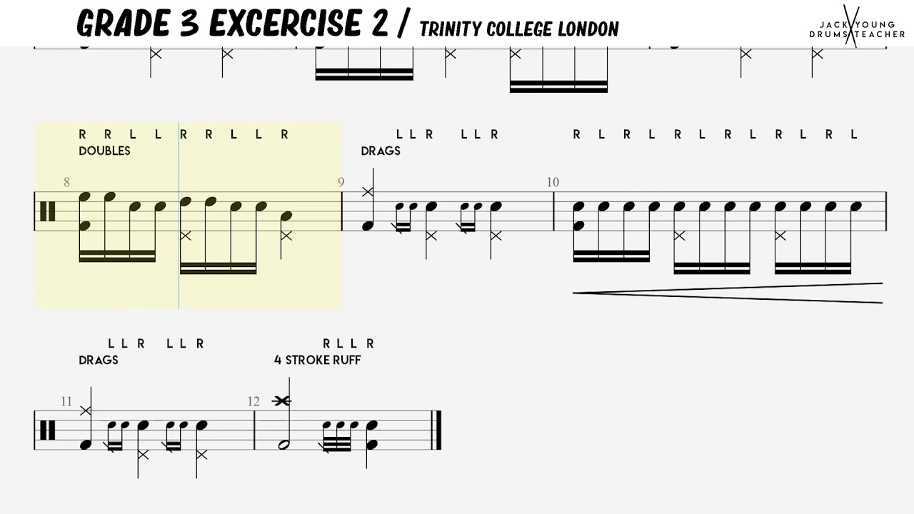 Grade 3 Excercise 2 - Trinity Drums 2020 - YouTube