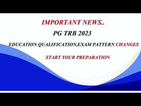 PG TRB 2023 EDUCATION QUALIFICATION | PG TRB EXAM PATTERN | PG TRB ...