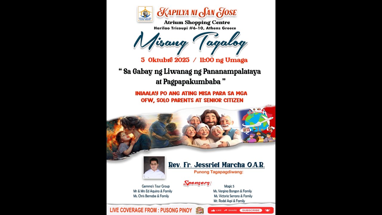 Live coverage Filipino Mass on Oct. 5, 2025 / Sunday Kapilya ni San ...
