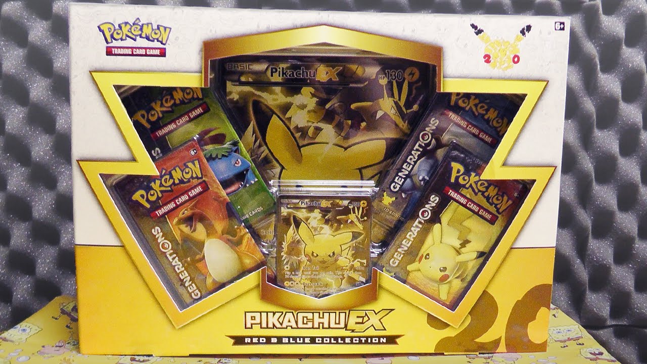 Opening a Pokemon Red & Blue Pikachu EX Collection Box! - YouTube