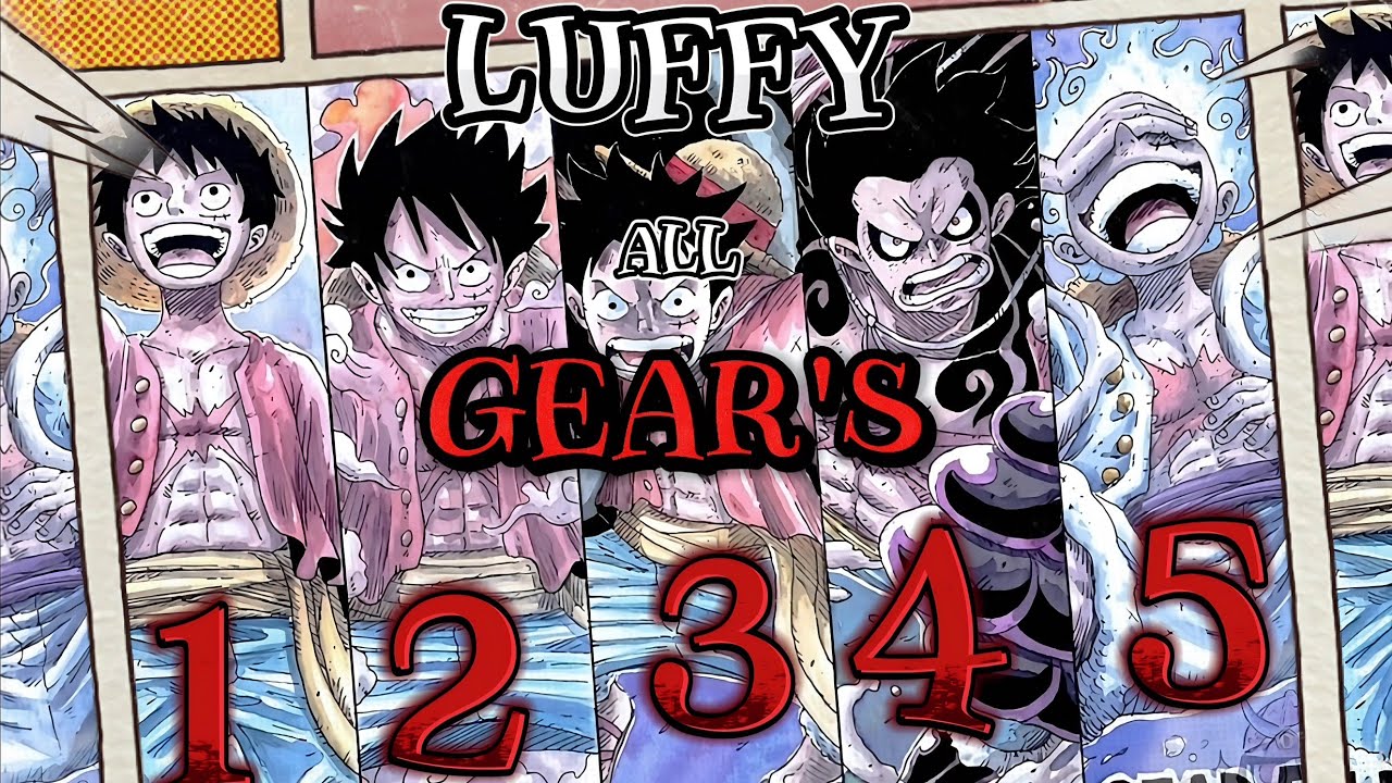 [1071] Luffy All Gear's [1,2,3,4,5 ]Edit .. 🔥 🥶 🥁 #gears5 #onepiece # ...