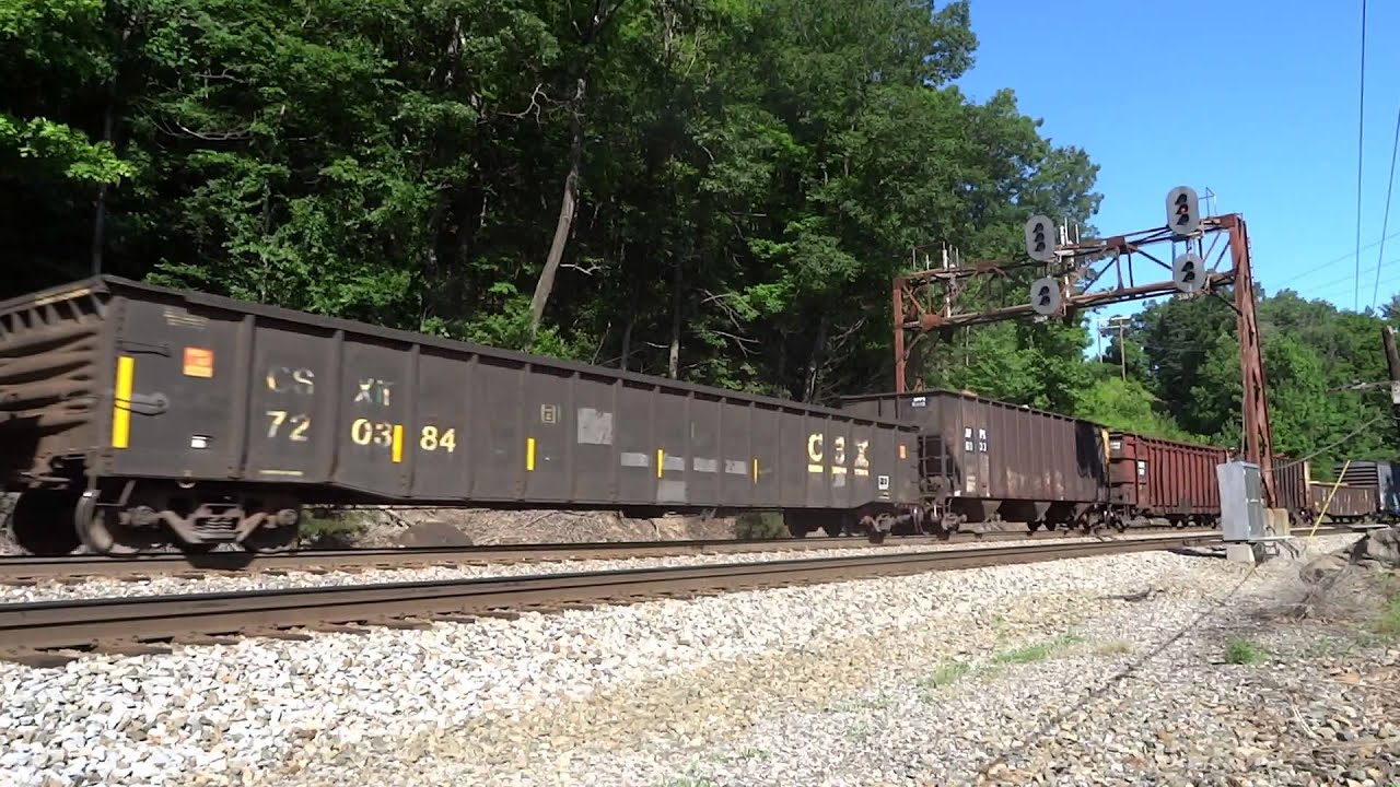 CSX Q302-13 passing by Caldwell, WV - 6-14-2014 - YouTube