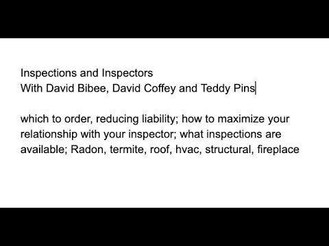 5/5/20: Inspections & Inspectors (David Bibee, David Coffey) - YouTube