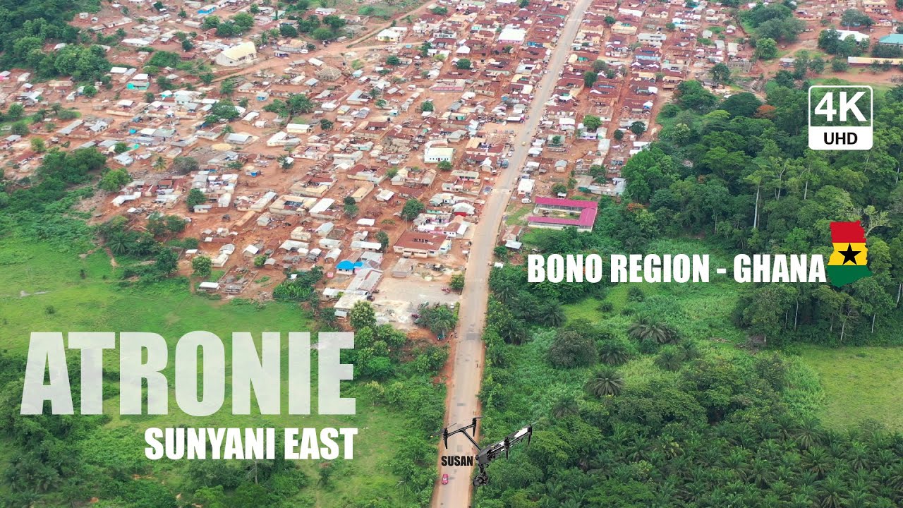 Atronie Sunyani Aerial View in the Bono Region of Ghana 4K - YouTube