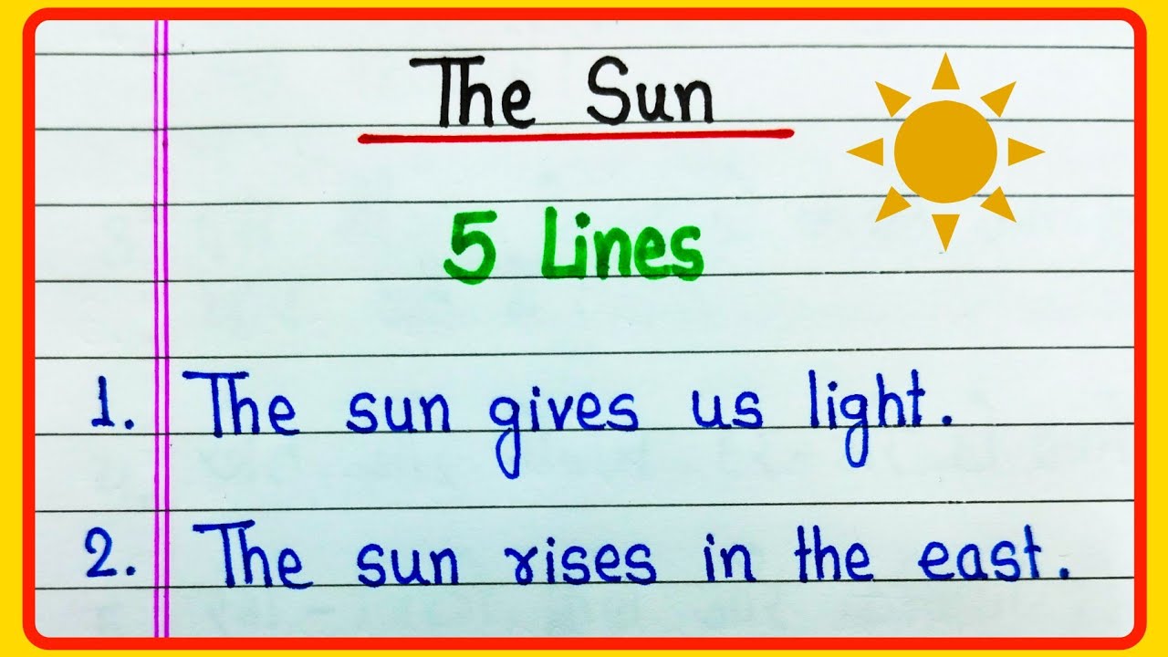5 lines on The Sun in English | The Sun essay | Sun Essay | Essay on ...