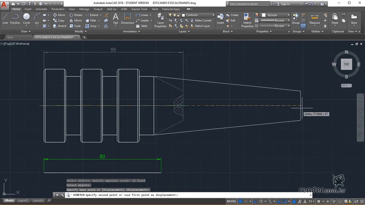 22 - Étirement et mise à l'échelle des objets | AutoCAD 2018 2D ...