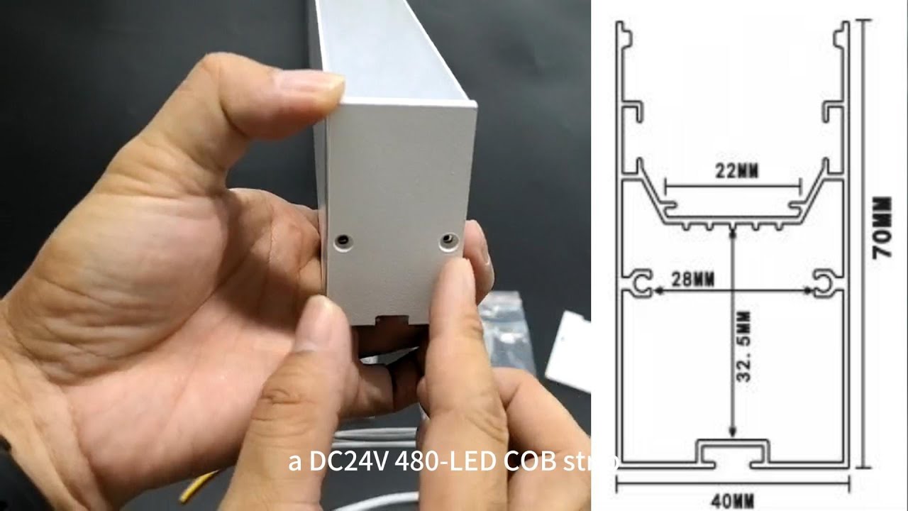 40×70 mm LED Linear Light for Office Lighting - YouTube