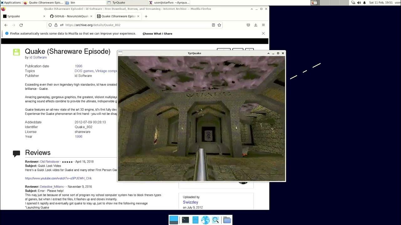 TyrQuake on the VisionFive 2 RISC-V SBC - YouTube