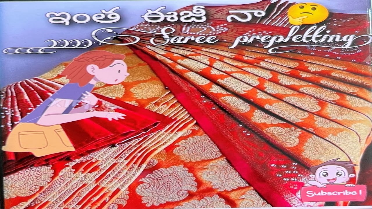 ఇంత ఈజీ ఆ ??😯🤔😍|| Perfect Saree Pre-pleating Ironing Folding with Tips ...