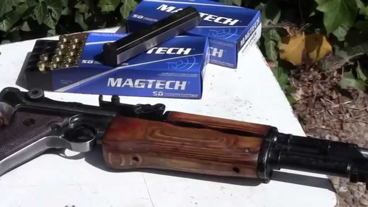 AK 47 Luger first funktion test cal. 9 mm Luger - YouTube