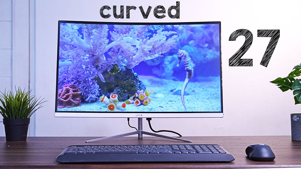 Monitor Komputer - SPC SF 27 inch Curved - YouTube