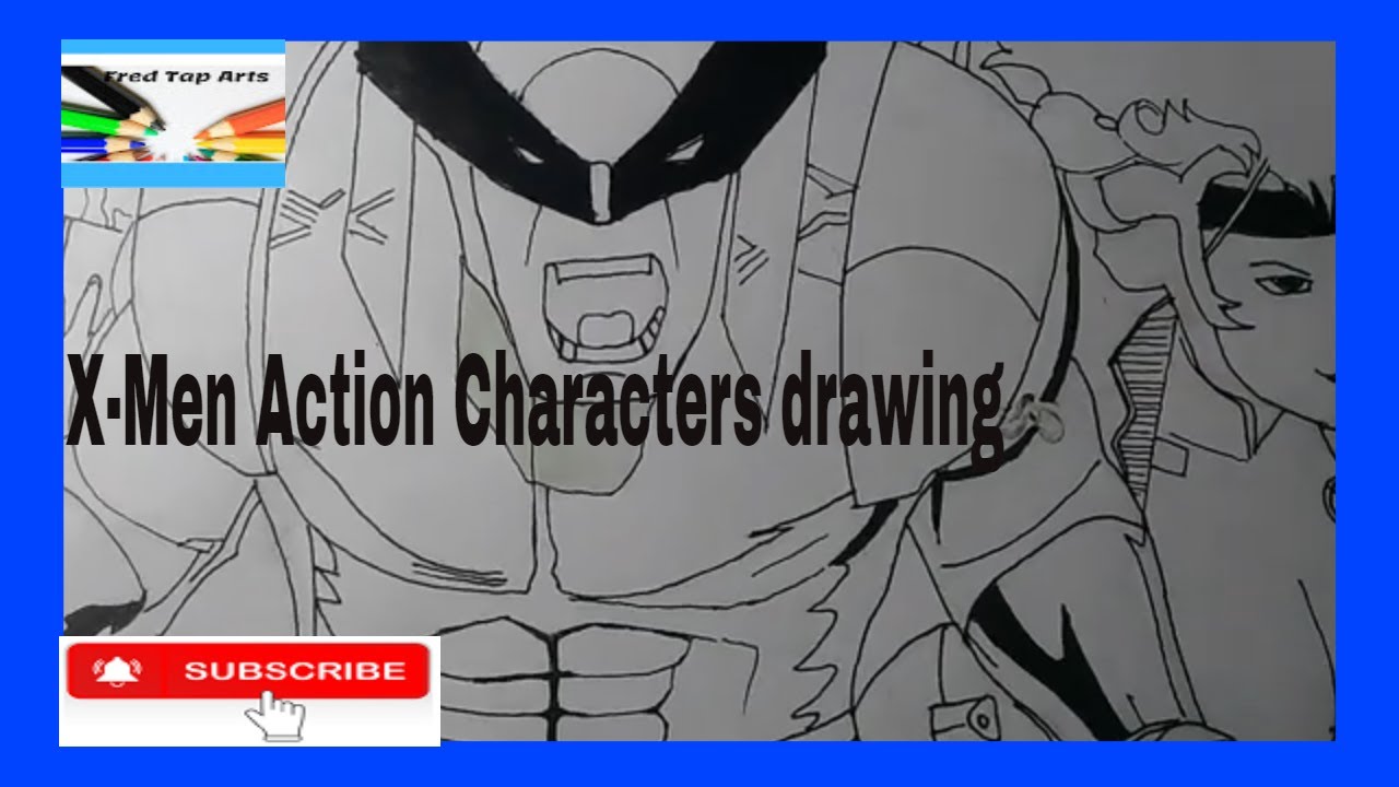 X- Men Action Characters drawing - YouTube
