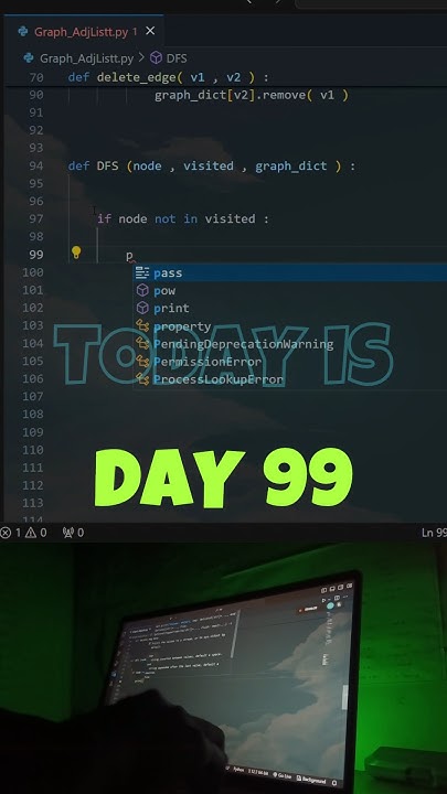 Day 99 😃🍃💻 😶‍🌫️ Implementing Graphs How Programmers Do Code Music Codingdays Enjoy Youtube 