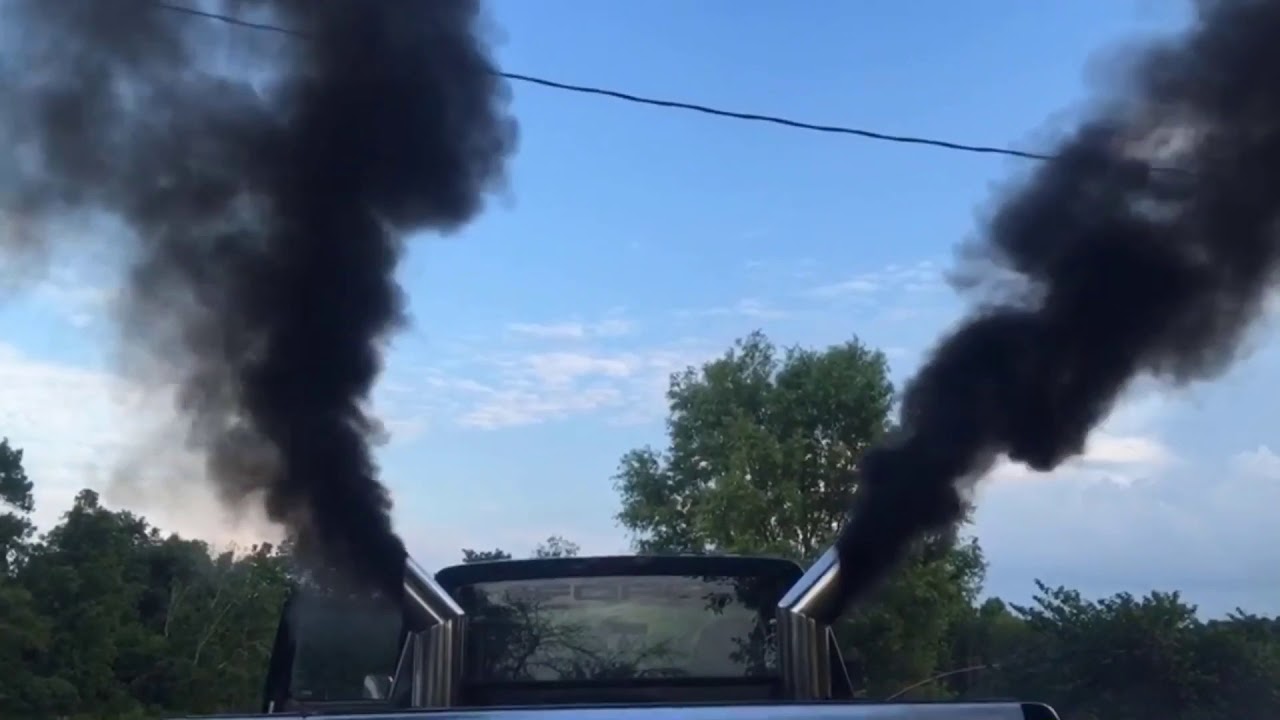 1997 f350 7.3 power stroke twin smoke stacks - YouTube