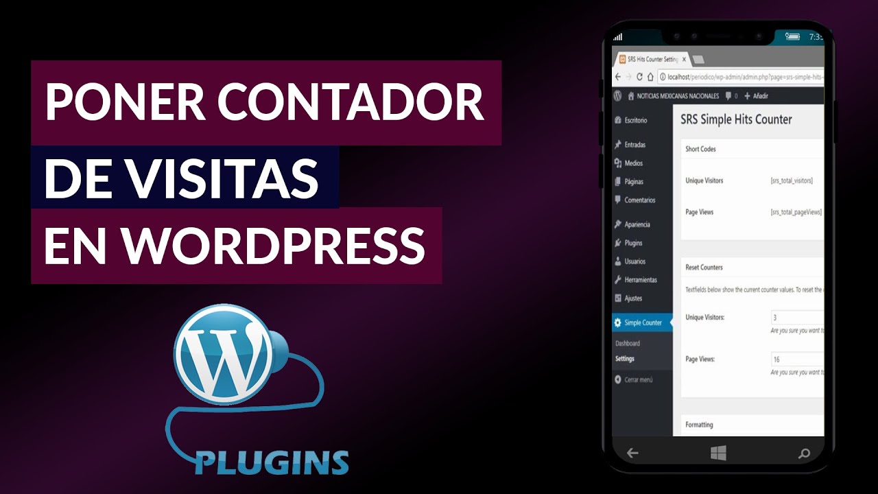 Cómo Poner un CONTADOR de VISITAS en WordPress - Plugins - YouTube