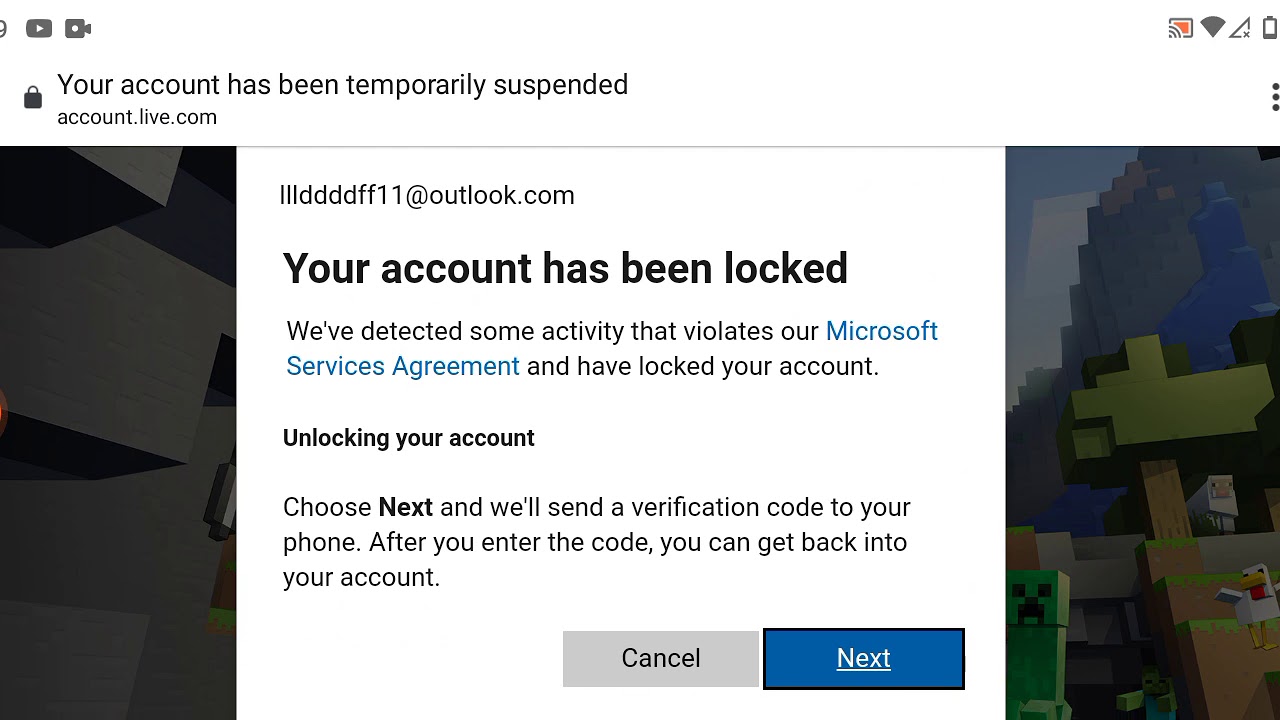 locked out my minecraft account - YouTube