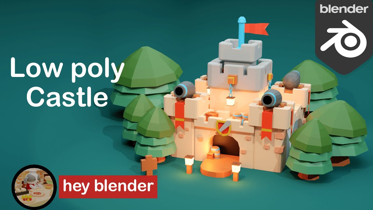 Low poly castle in blender full tutorial - YouTube
