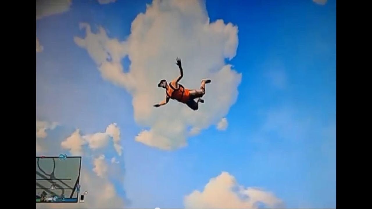 GTA V- The longest freefall (funny moment) - YouTube