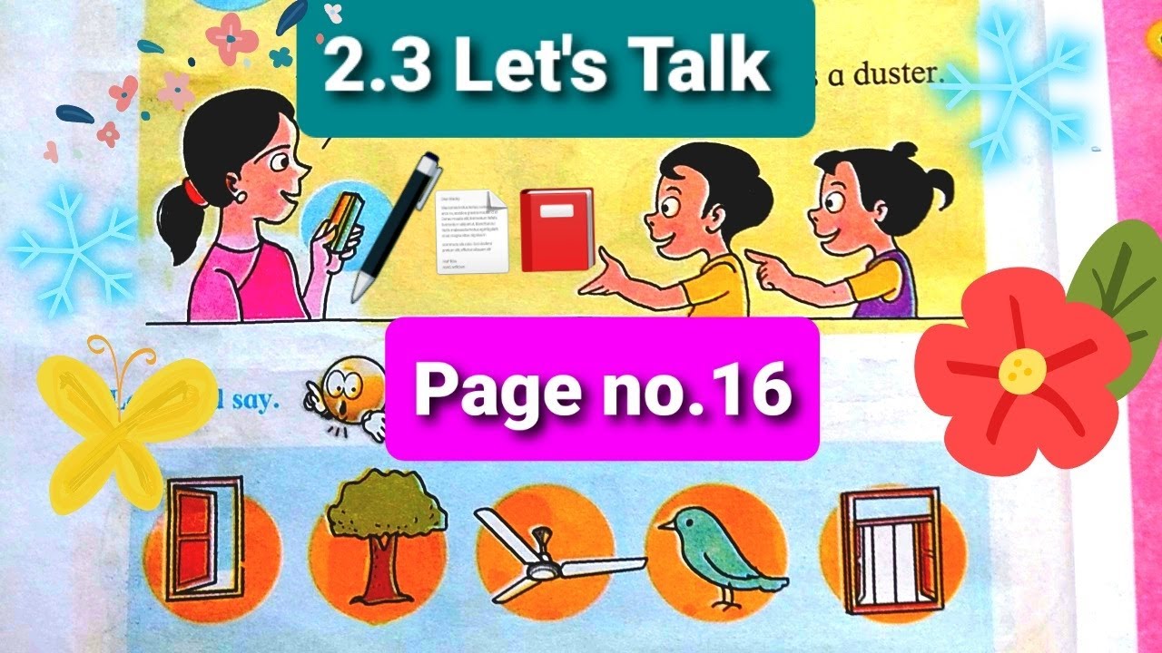 Std 1st English-2.3 Let's Talk💁‍♀️📝🌳🧑‍🏫 Page no.16 #class1 #letstalk # ...