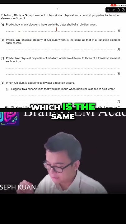 Cambridge IGCSE Chemistry Unlocking Rubidium Electrons and Metallic Properties Explained #shorts ...