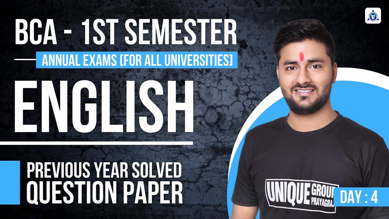 #bca 1st sem |Previous year ENGLISH |Solve Question paper |(Bca annual ...