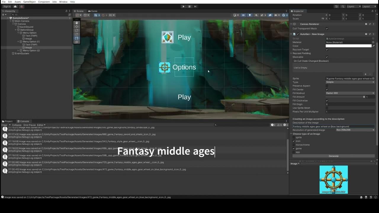 AutoGen - Images (DEMO): Text-to-Image Unity3D plugin - YouTube