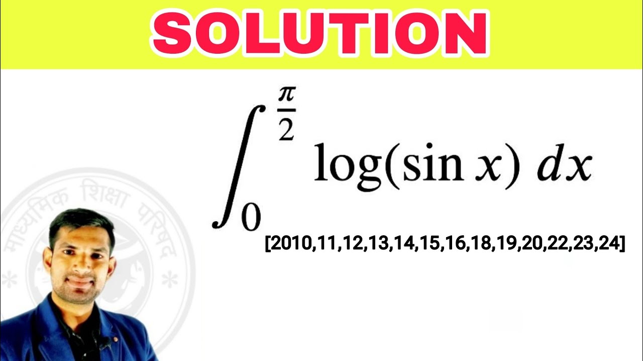 Most important question | integration of 0 to π/2 log(sinX) | manoj sir ...