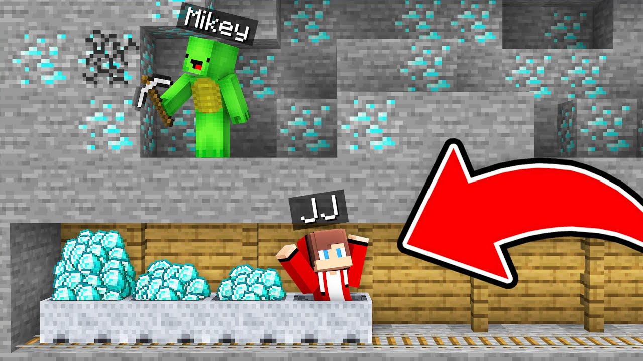 How JJ Steal Mikey Diamonds in Minecraft Maizen ? - Maizen - YouTube