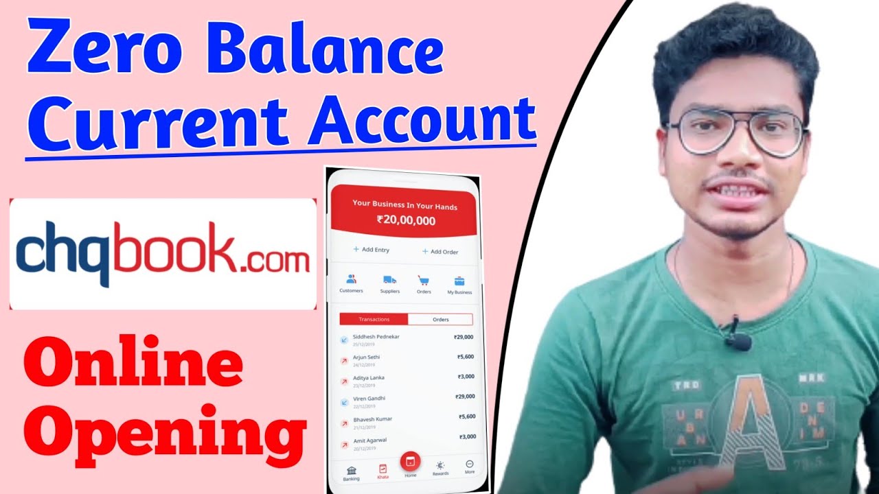 How To Open Zero Balance Current Account | Chqbook Current Account ...