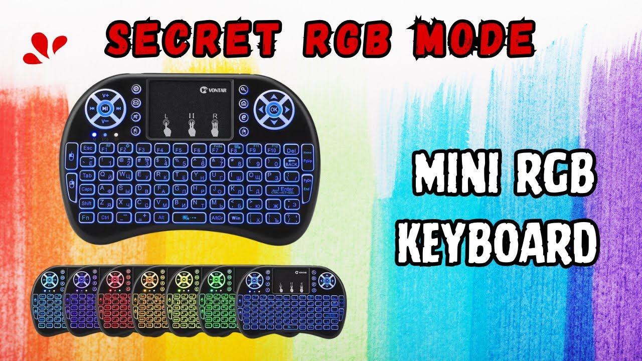 Mini RGB Backlit Wireless Keyboard With Touchpad - YouTube
