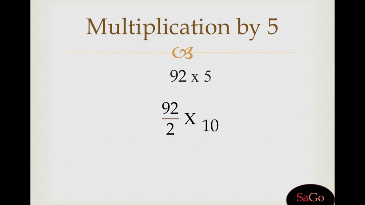 Vedic Maths Trick - Multiplication of any number by 5 | Vedic Maths ...