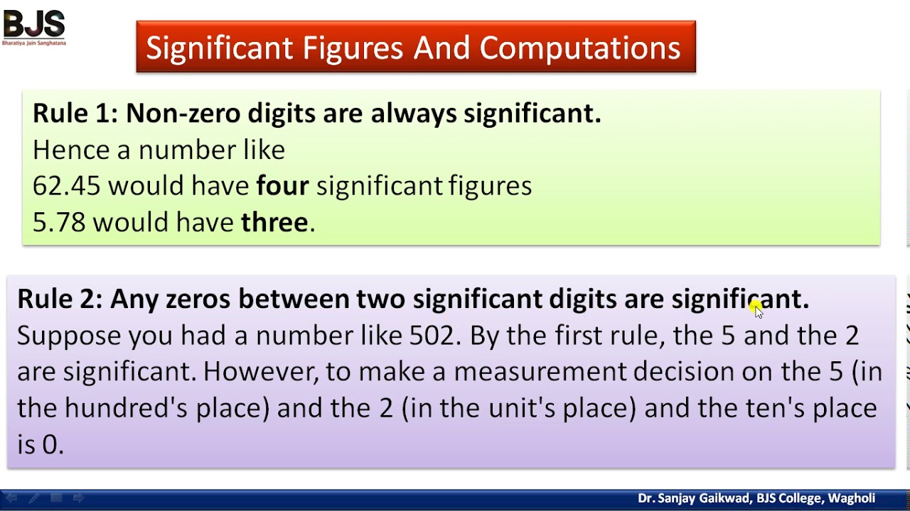 Animated Significant Figures and Computations | Dr. Sanjay Gaikwad ...
